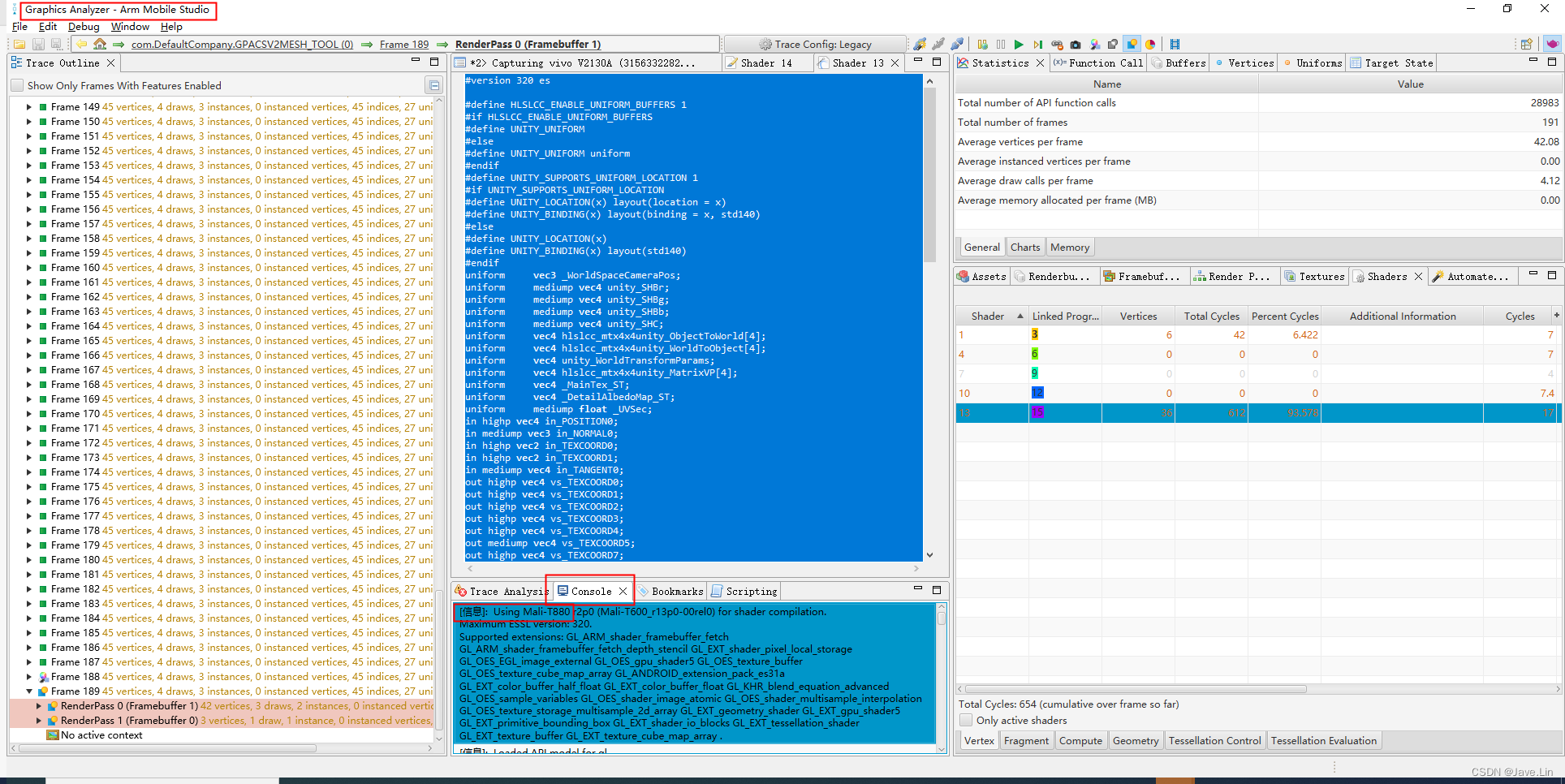 Unity Shader PBR vs BlinnPhong - ARM Mobile Studio - Graphics Analyzer & Mali Offline Compiler ...