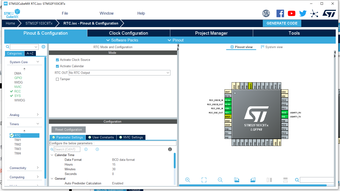 STM32使用RTC(hal)_stm32 hal rtc-CSDN博客