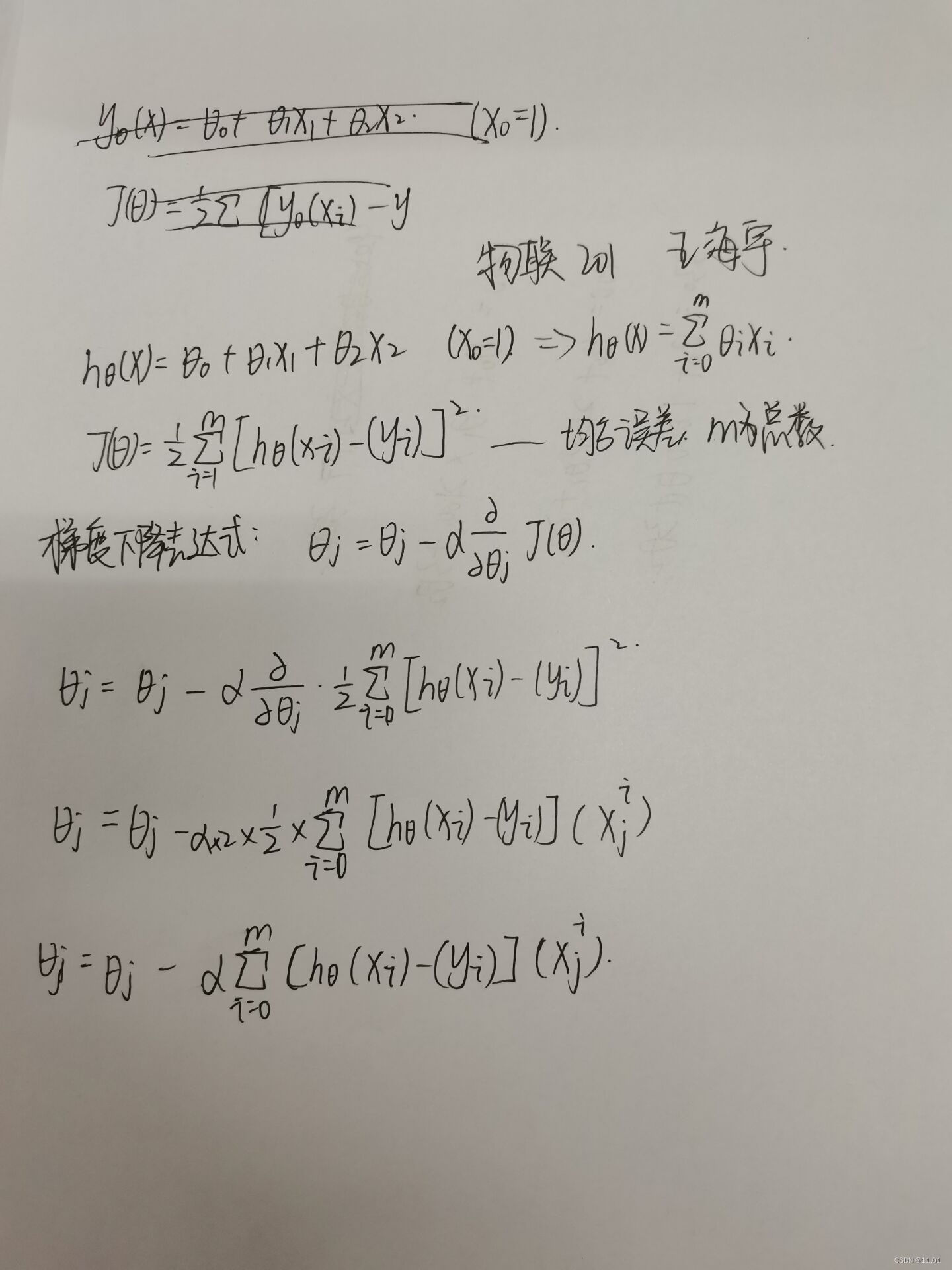 梯度下降公式推导 Csdn博客