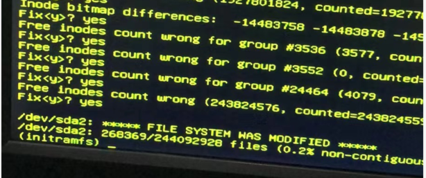 Ubuntu Unable to start Tips The root filesystem on / dev / sda2 request a manual fsck ...