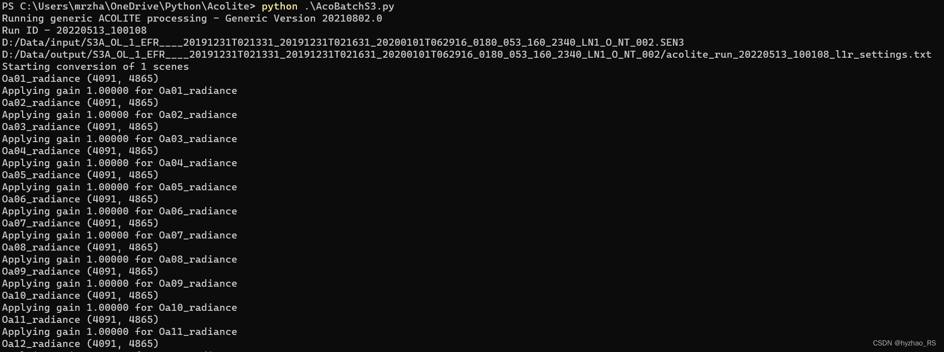 使用ACOLITE对OLCI影像进行大气校正+批处理_acolite大气校正-CSDN博客