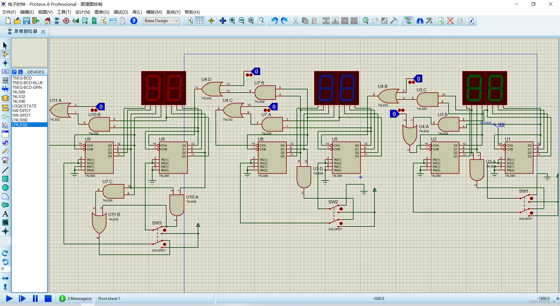 用74ls90及少量器件制作电子时钟_74ls90时钟电路-CSDN博客