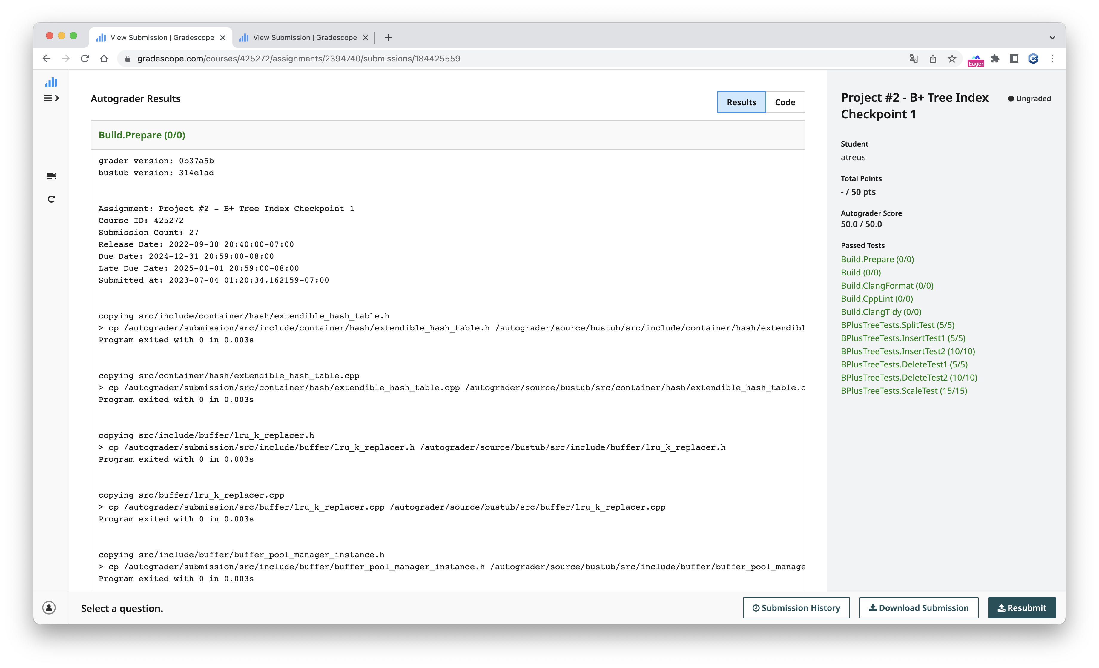 CMU 15-445 Project #2 - B+Tree（CHECKPOINT #1）_cmu 15-445 project #2 b+tree-CSDN博客