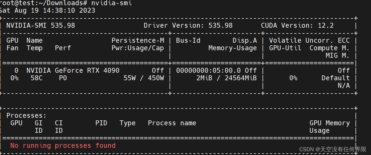 Ubuntu22.04 : NVIDIA GeForce RTX 4090 v535.98, cuda 12.0, cuDNN v8.9.3 ...