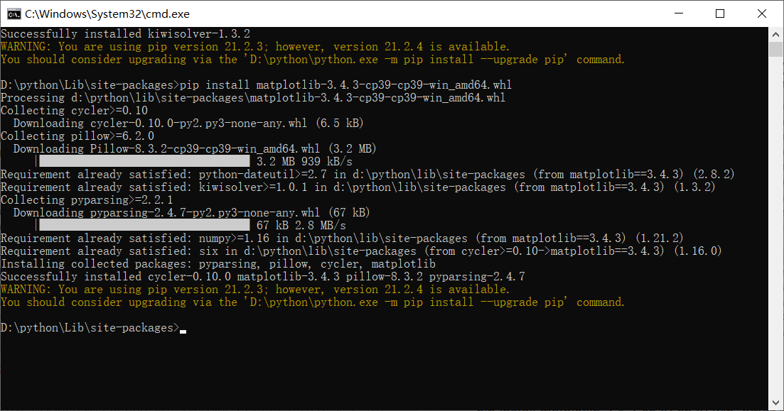 python踩坑---安装matplotlib_matplotlib3.4.3_图南zzz的博客-CSDN博客