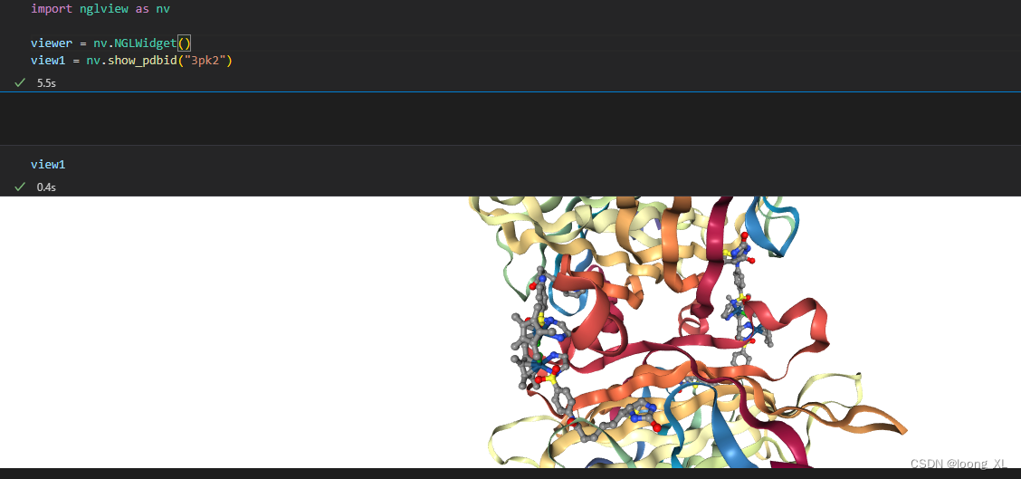 nglview ipython/jupyter插件查看分子结构可视化效果；nglview加载蛋白和小分子示例_如何在jupyter notebook中下载nglview-CSDN博客