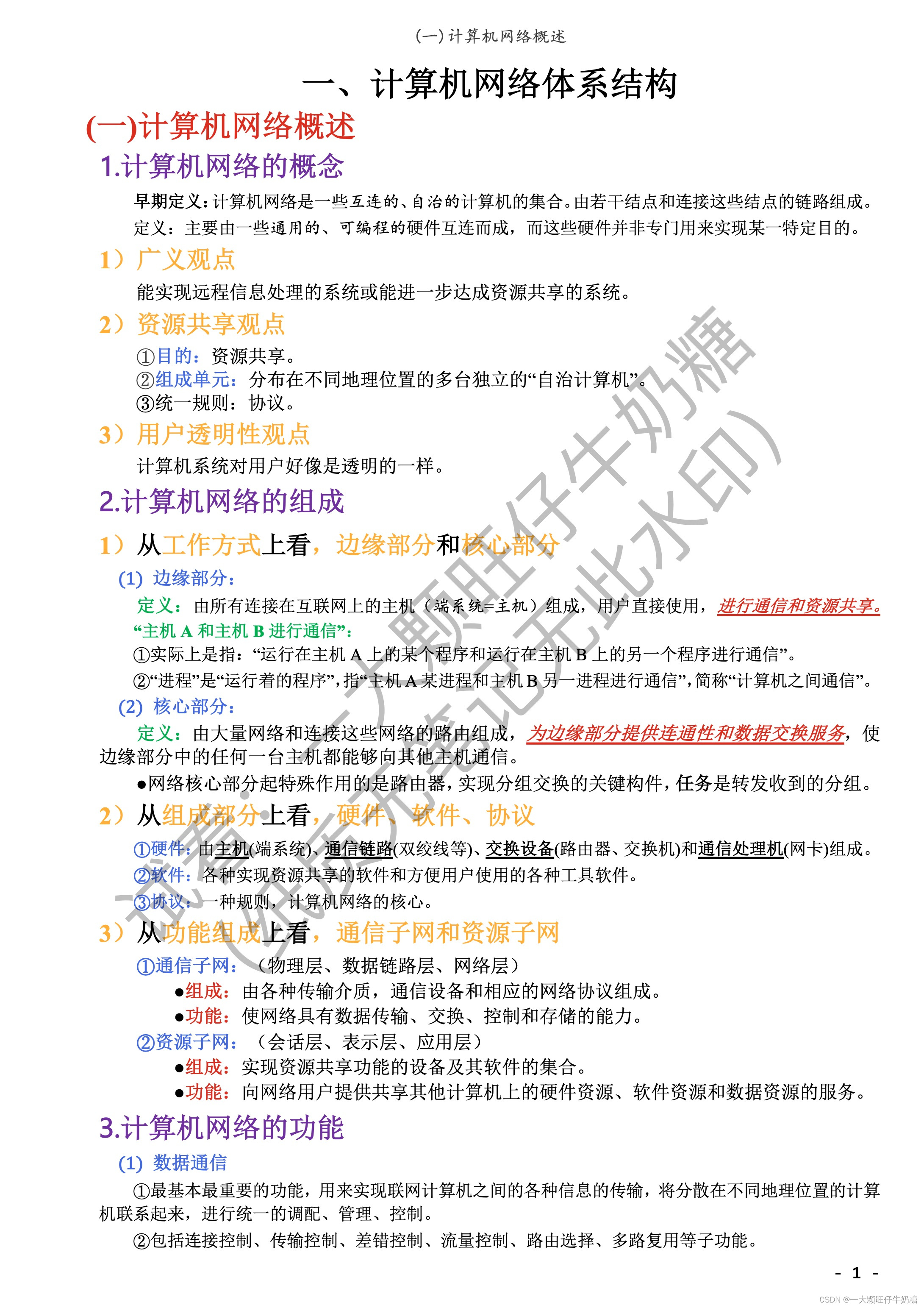 408计算机网络考研高分笔记！！直接背！_408背诵笔记-CSDN博客