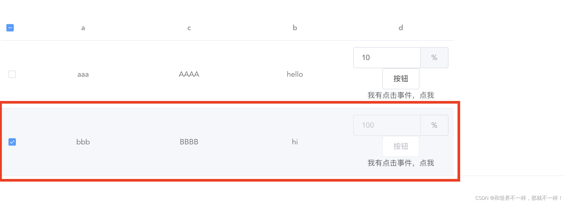 ElementUI--- el-table复选框，选中哪行，哪行对应的操作按钮禁用_el-table侦测到复选框选中哪一行-CSDN博客