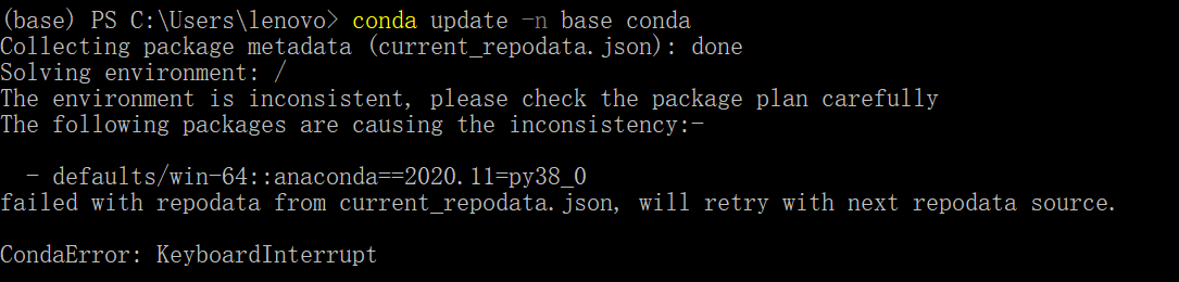 conda下载源不一致+代理出错+包不一致问题解决方法记录_the following packages are causing the inconsisten-CSDN博客
