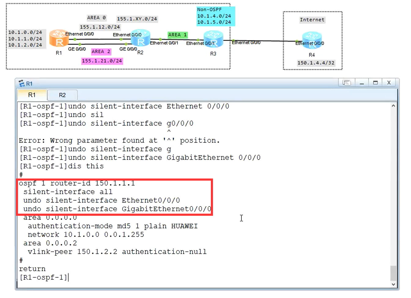 【OSPF的特殊区域和特性】ospf的lsdb优化、特殊区域、路由汇总、静默接口、ospf报文认证、LSA路由汇总、高级特性（PRC、智能计时器、FRR、ospf database ...