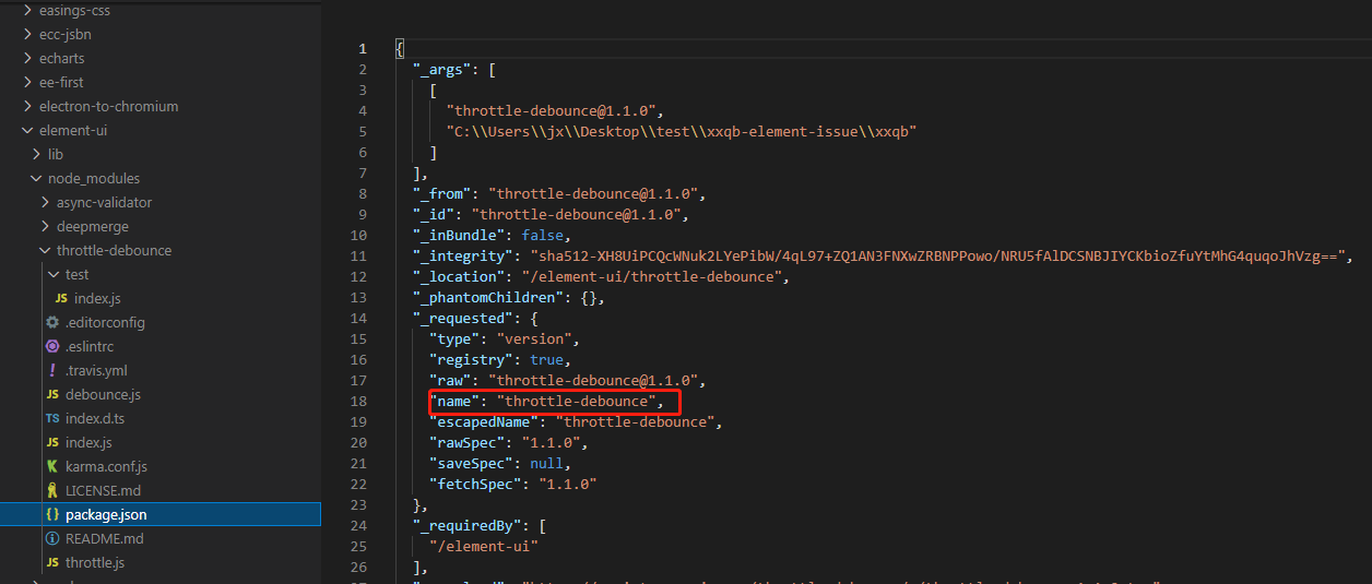 引用elementui是报错Cannot find module ‘throttle-debounce/debounce_无法找到模块“throttle-debounce”的声明文件。-CSDN博客