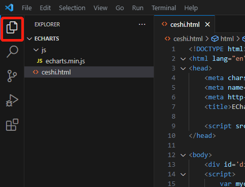 vscode中Echarts的直接使用---Windows系统_在vscode中运行echarts-CSDN博客