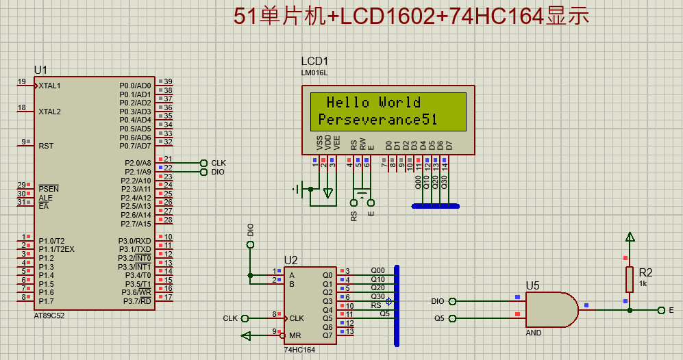 【Proteus仿真】51单片机+LCD1602+74HC164驱动显示_hc164 51驱动程序-CSDN博客