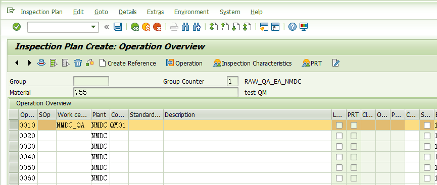 SAP QM 执行事务代码QP01，系统报错 -Material type FOOD is not defined for task list ...