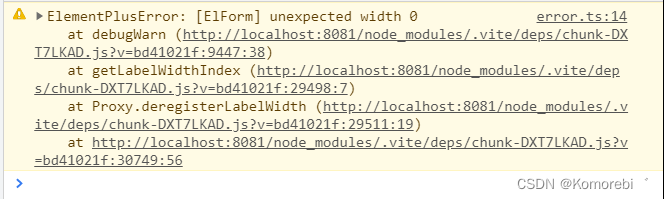 Vue3警告问题记录二_elementpluserror: [elform] unexpected width 0-CSDN博客