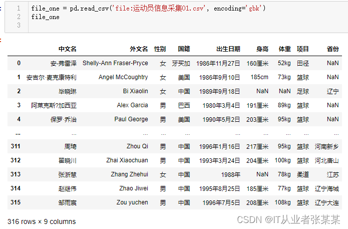 数据导入与预处理 第6章 04pandas综合案例对合并后的数据进行筛选保留国籍为中国的女篮运动员数据 Csdn博客
