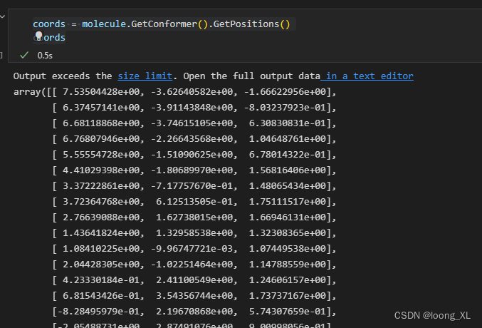 rdkit 力场优化UFFOptimizeMolecule、MMFFOptimizeMolecule；chem3D 3D分子生成；获取分子坐标对象_bad conformer id_loong ...