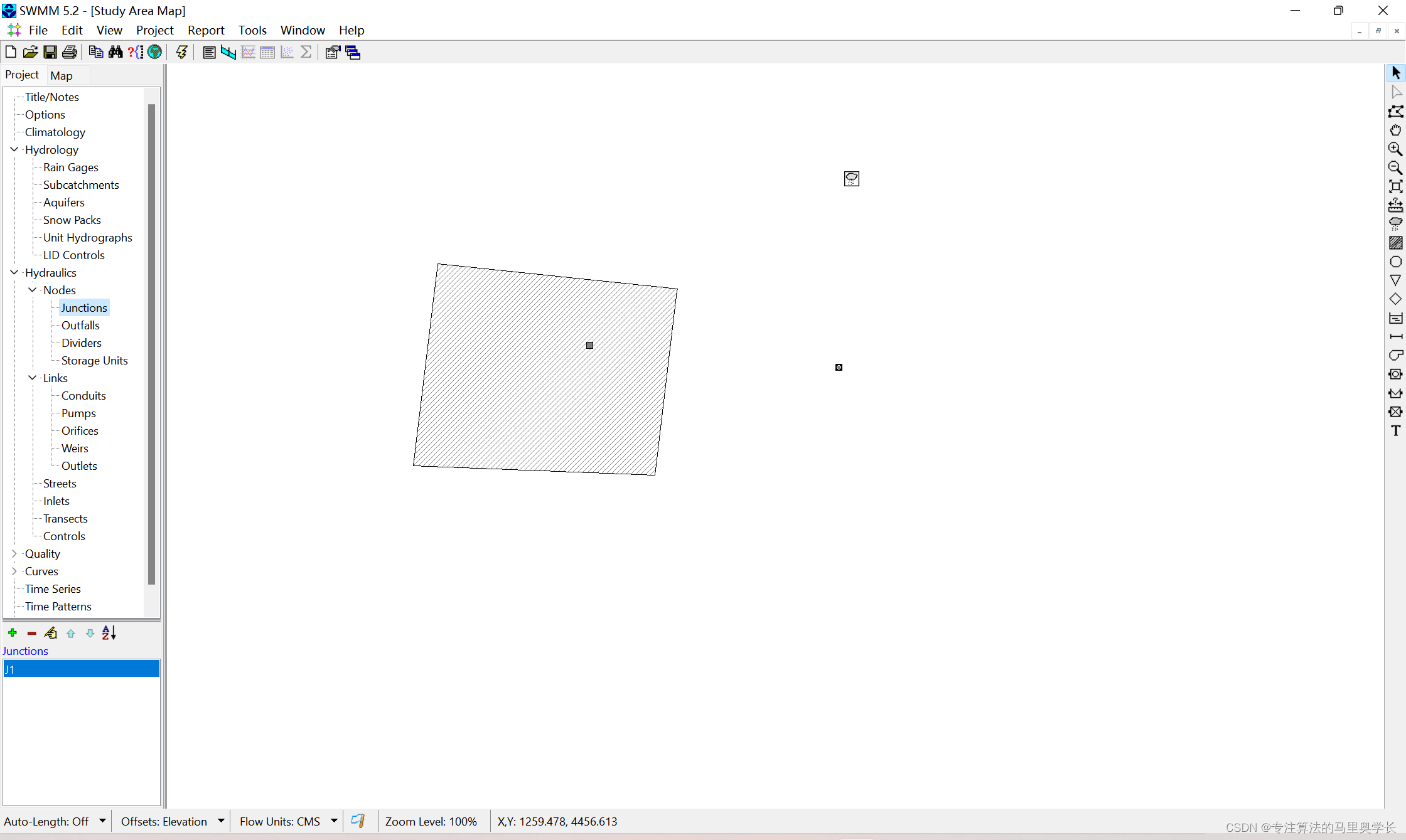 SWMM从入门到实践教程 02 快速入门案例的绘制-CSDN博客
