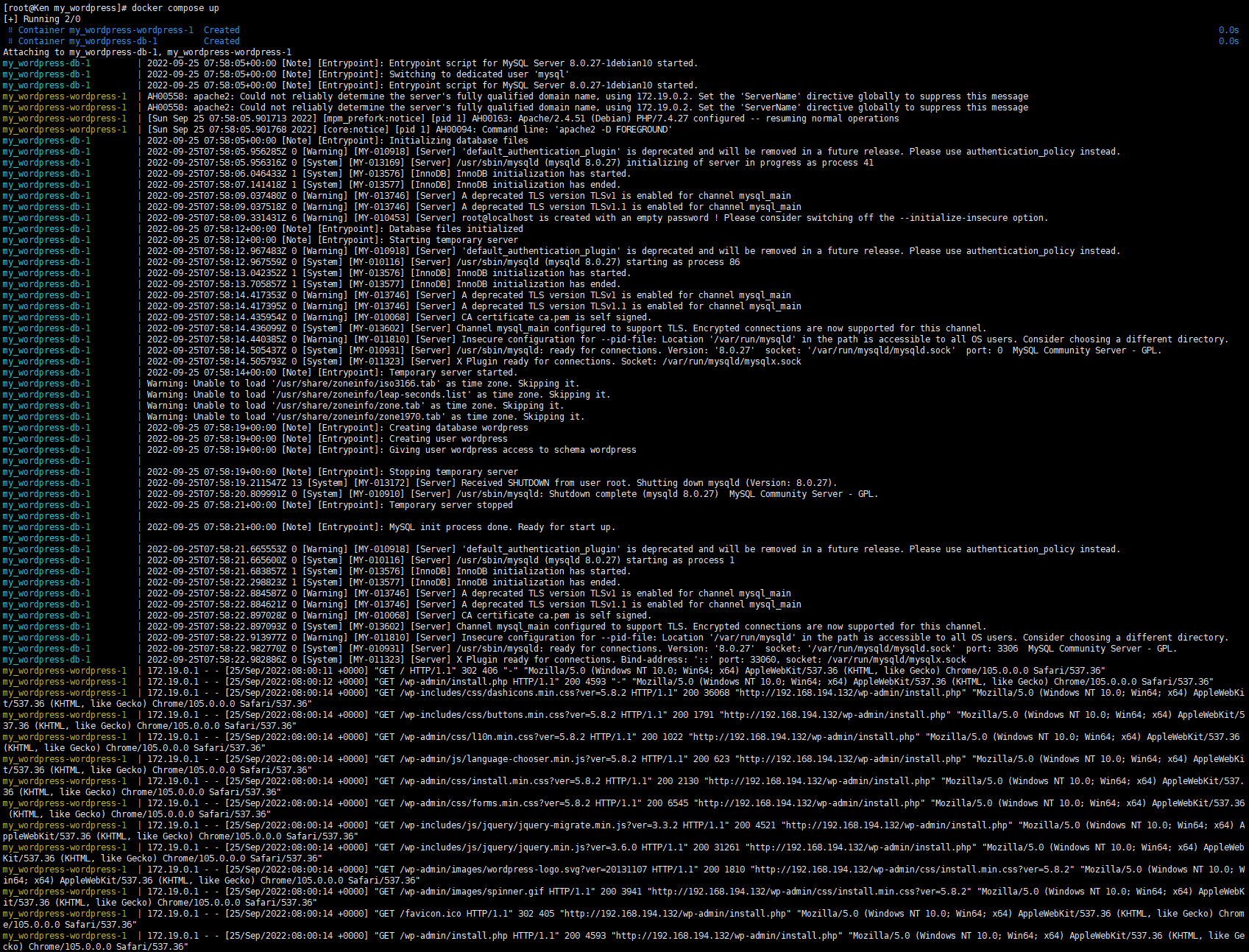 使用Docker Compose搭建WordPress博客_编写 wordpress docker compose 文件 wordpress.yml-CSDN博客