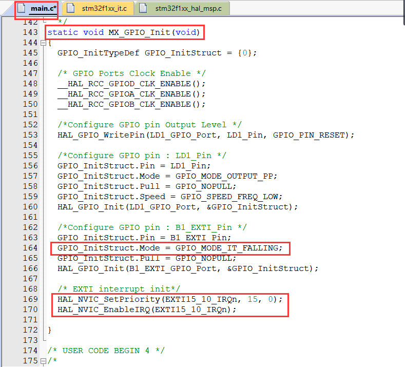 HAL 库 STM32CubeMX 实现 LED 亮灭----中断模式_stm32f103 中断控制两个led同时亮灭-CSDN博客