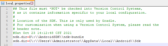 Android Location specified by ndk.dir (D:\AndroidSDK\ndk-bundle) did not contain a valid NDK_com ...