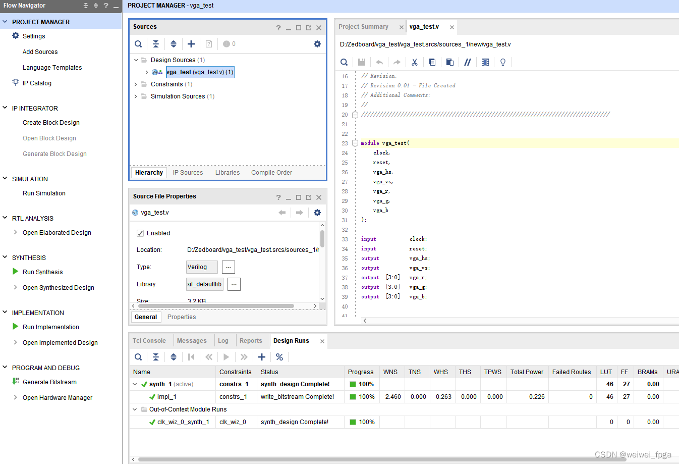 ZedBoard教程PL篇(3):vga显示彩条_xc7z020 7寸rgb屏例程-CSDN博客