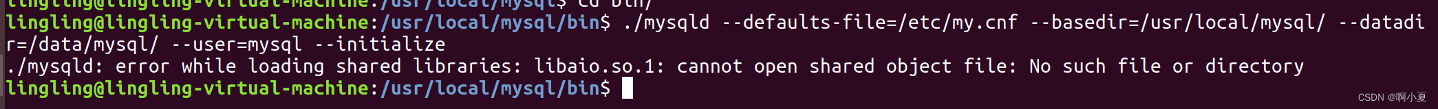 ubuntu安装mysql遇到的坑----解决Mysql报错缺少libaio.so.1_ubuntu安装libaio.so.1-CSDN博客