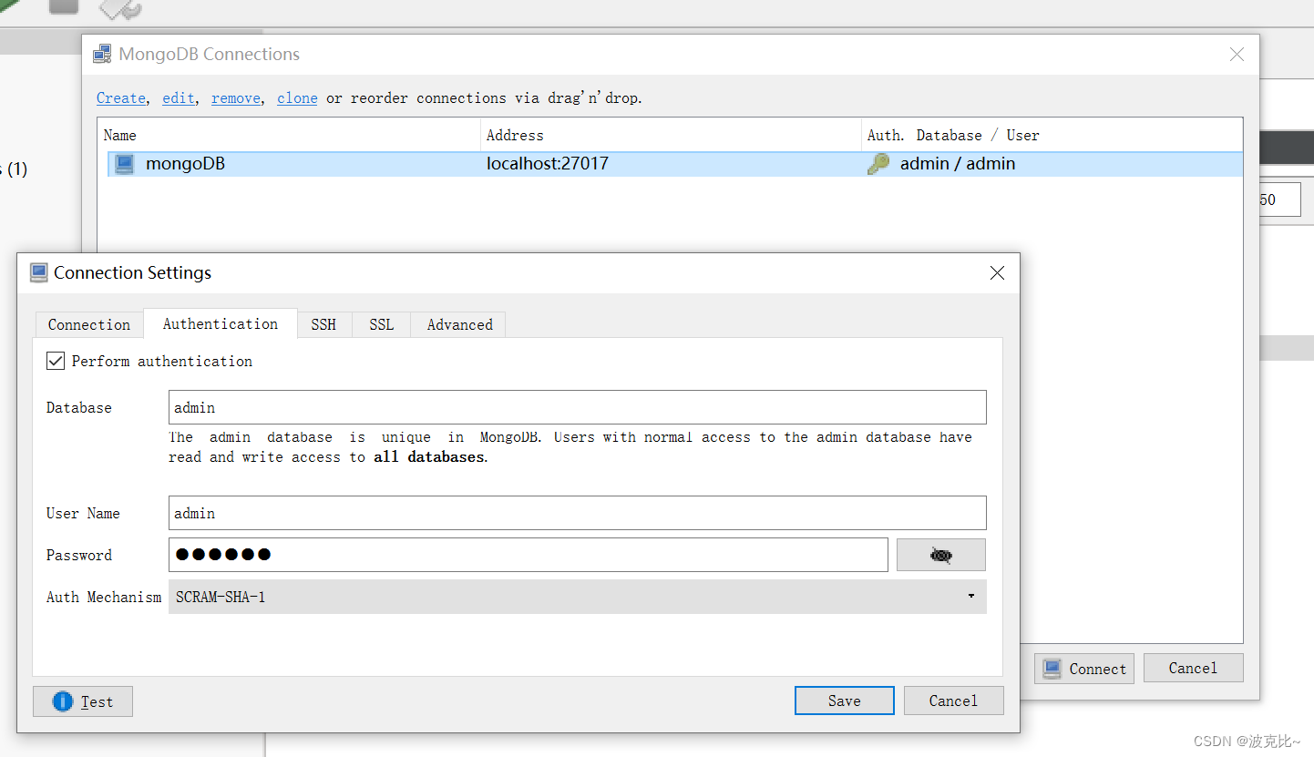 Mongodb设置用户名密码以便robomongodb可视化工具使用robo连接mongodb并设置用户名密码 Csdn博客 0978