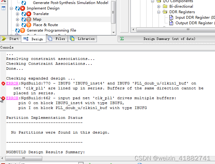 IP核Map编译报错：Buffers of the same direction cannot beplaced in series._buffers of the same ...