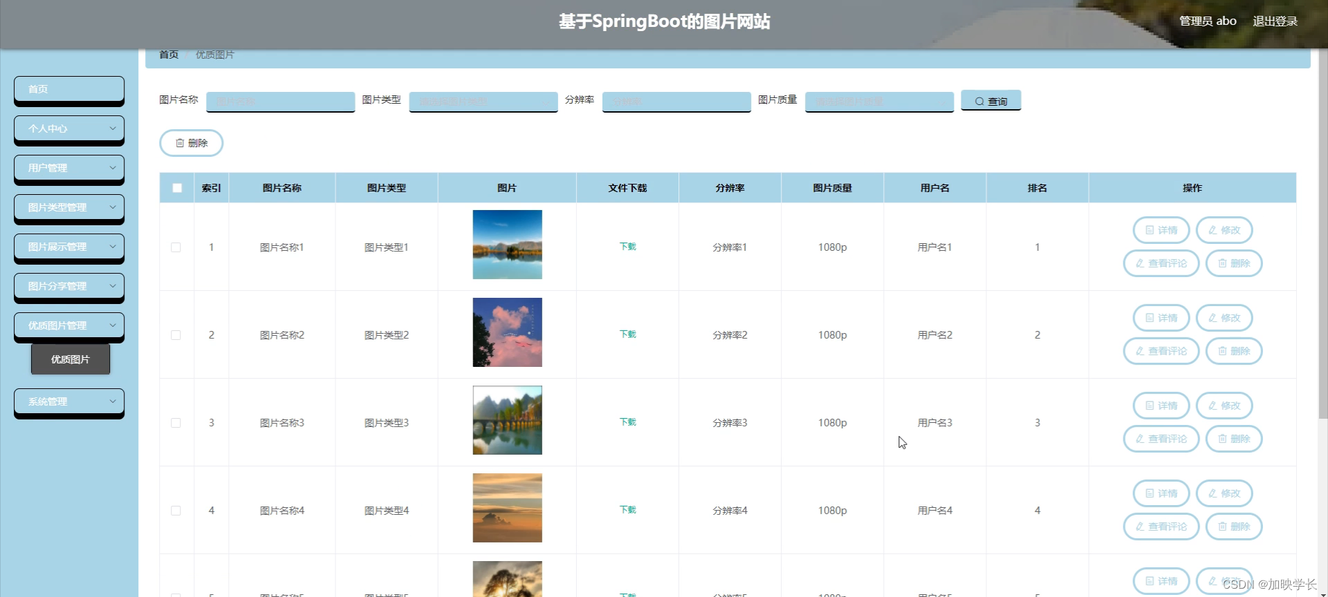 Springboot毕设项目基于springboot的图片网站f3yv9(java Vue Mybatis Maven Mysql) 基于springboot的毕设类图 Csdn博客