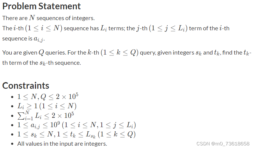 atcodeABC271场_[abc271b] maintain multiple sequences-CSDN博客