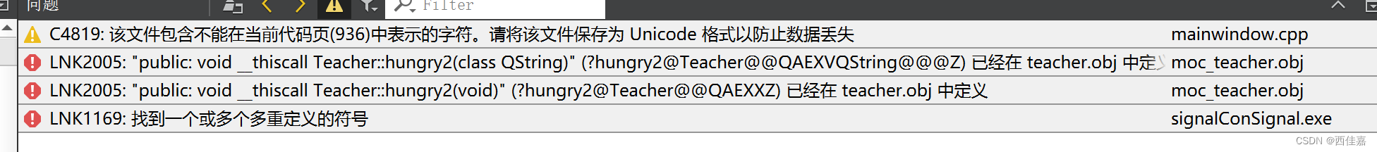 qt报错【LNK2005、LNK1169】找到一个或多个多重定义的符号_qt error, 找到一个或多个重定义的符号-CSDN博客