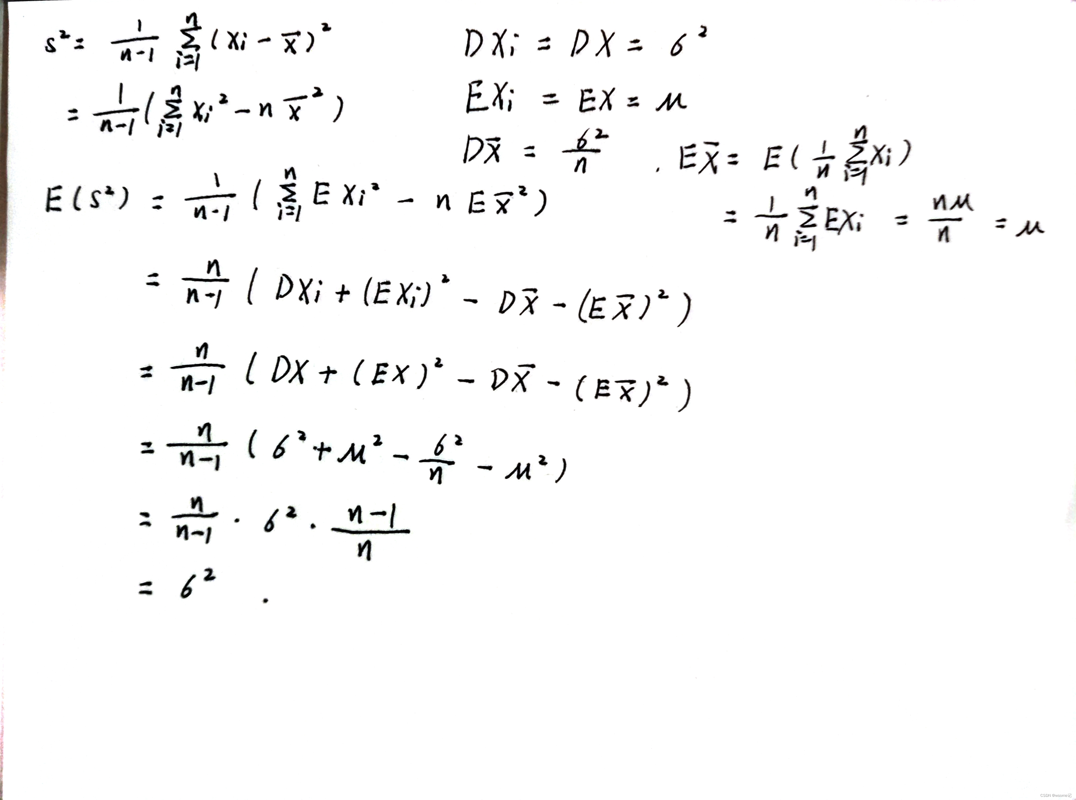 E(s²）=σ²证明过程_e(s虏)-CSDN博客