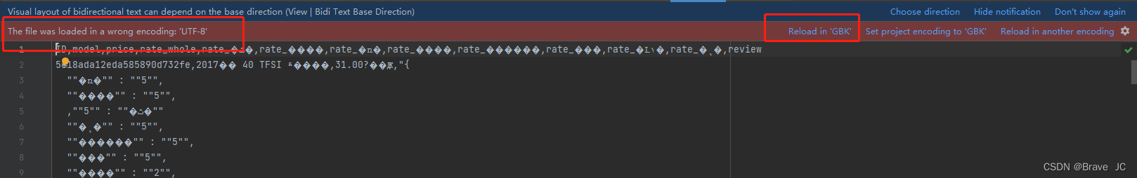 从excel转换成的csv文件，放到pycharm中显示编码错误——彻底解决此类编码解码问题_pycharm打开文件显示编码方式无法加载-CSDN博客
