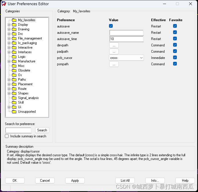 allegro user preferences设置面板_allegro user preference设置-CSDN博客