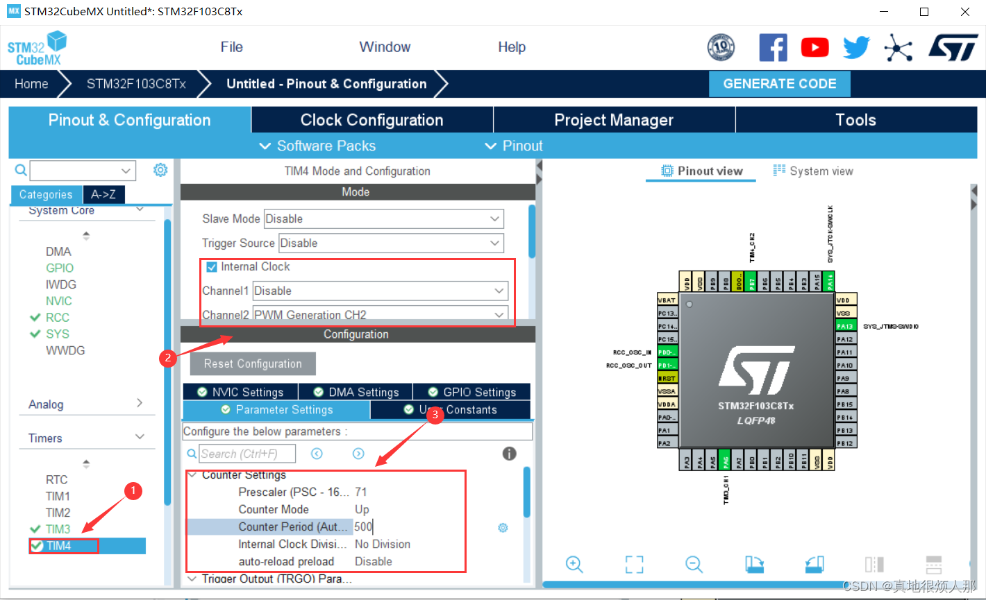 STM32输出PWM波形以及实现LED呼吸灯_timer输出pwm波正常,但led没变化_真地很烦人那的博客-CSDN博客