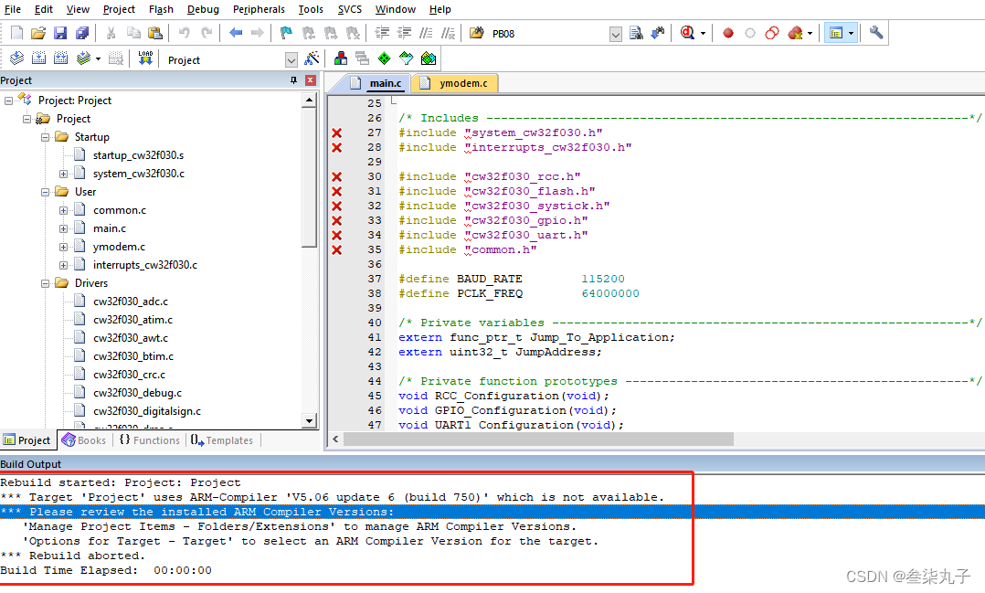 keil5运行报错： ‘Options for Target - Target‘ to select an ARM Compiler Version for the target ...