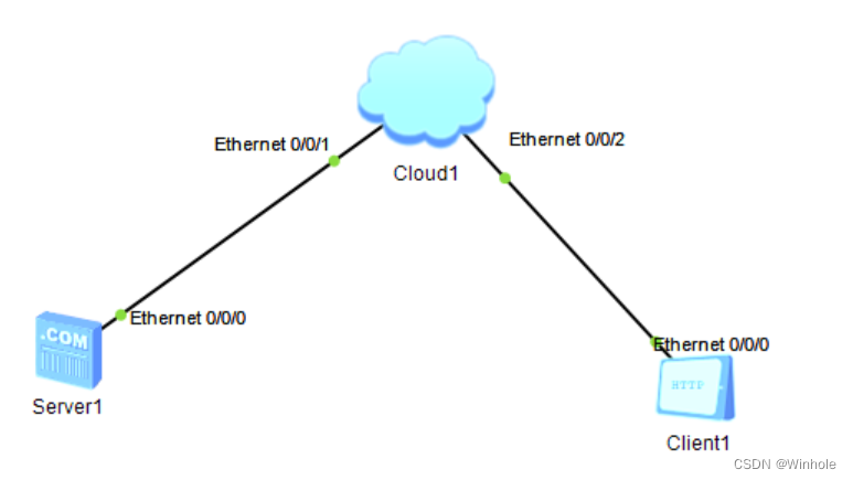 eNSP-Cloud使用 server与client互通，server与外网互通_ensp测试client与server的互通性-CSDN博客