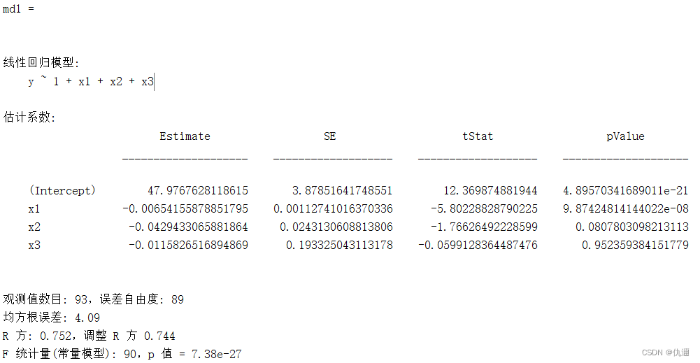 Matlab学习笔记——fitlm Csdn博客