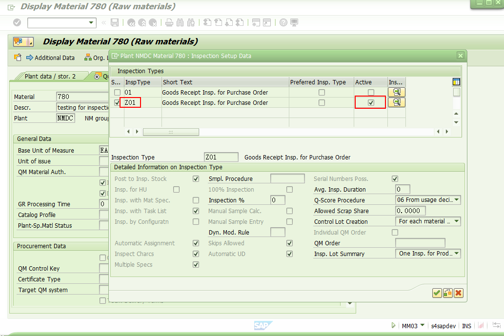 SAP QM初阶之物料主数据QM视图里的Preferred Inpspection Type_sap-qm10里面exception栏交通灯 ...