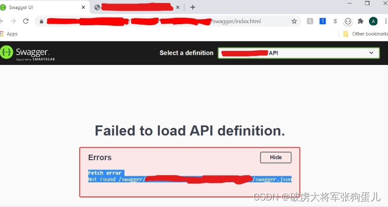 Swagger 报错 NO Found /swagger/V1/swagger.json_not found /swagger/v1/swagger.json-CSDN博客