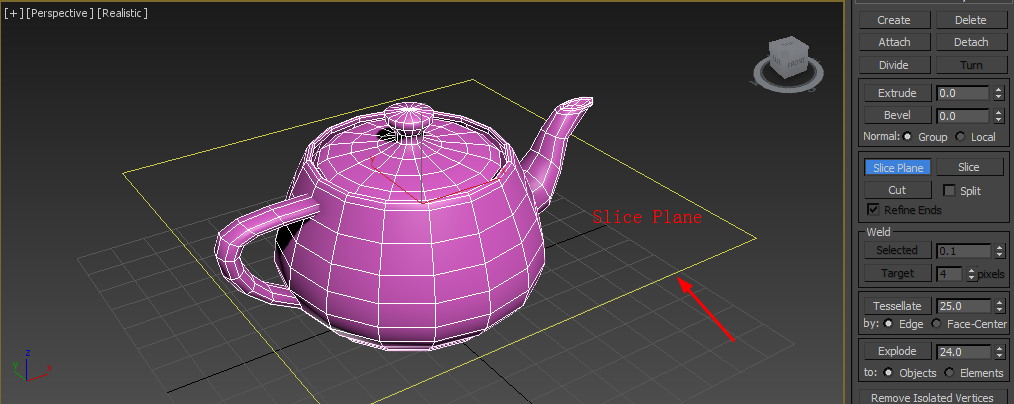 3dmax中slice plane平面切割的用法详细说明演示_3dmax mesh中的 slice plane的使用-CSDN博客