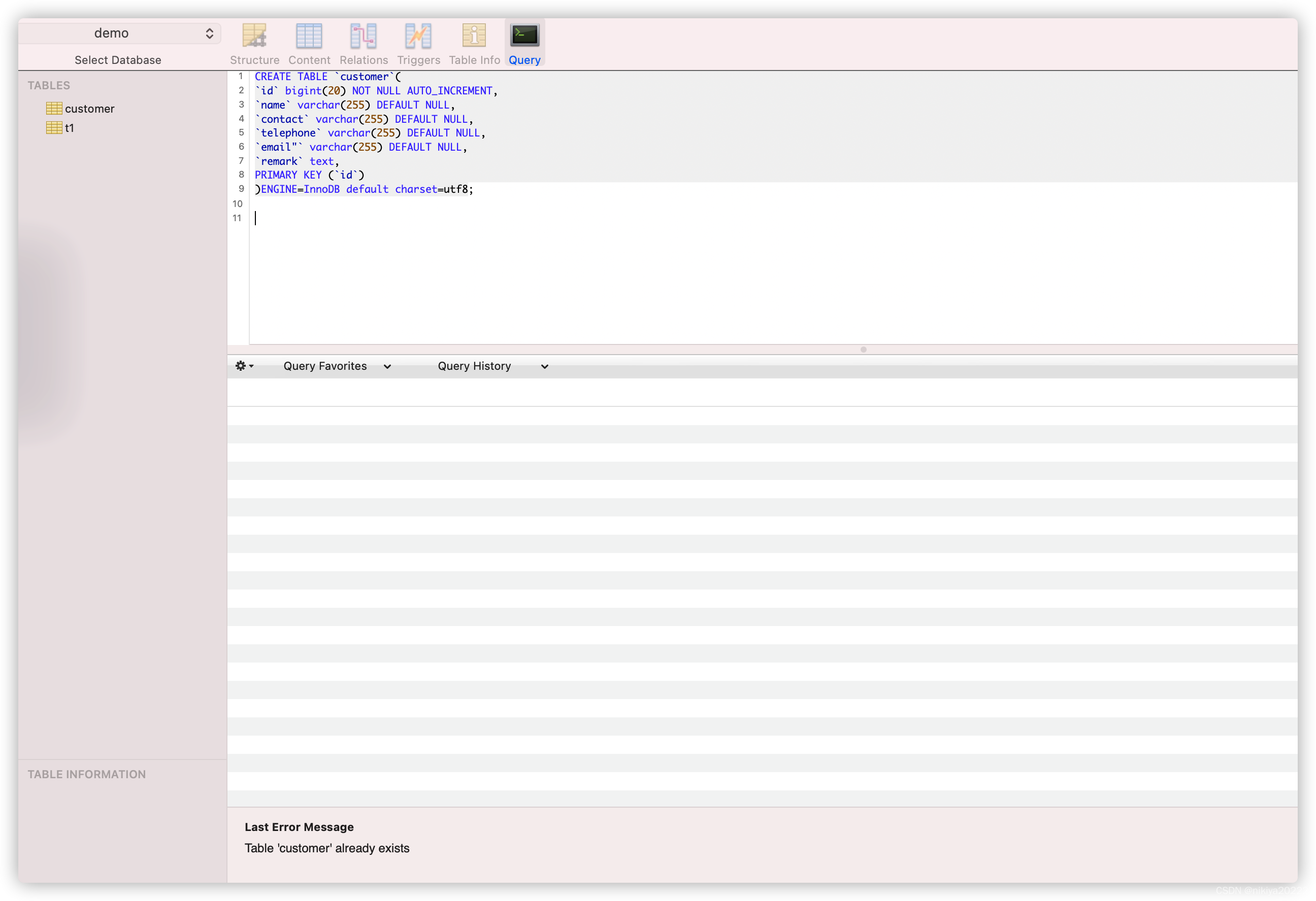 Mysql建表语句的单引号语法问题:you Have An Error In Your Sql Syntax; Check The Manual That Corresponds To