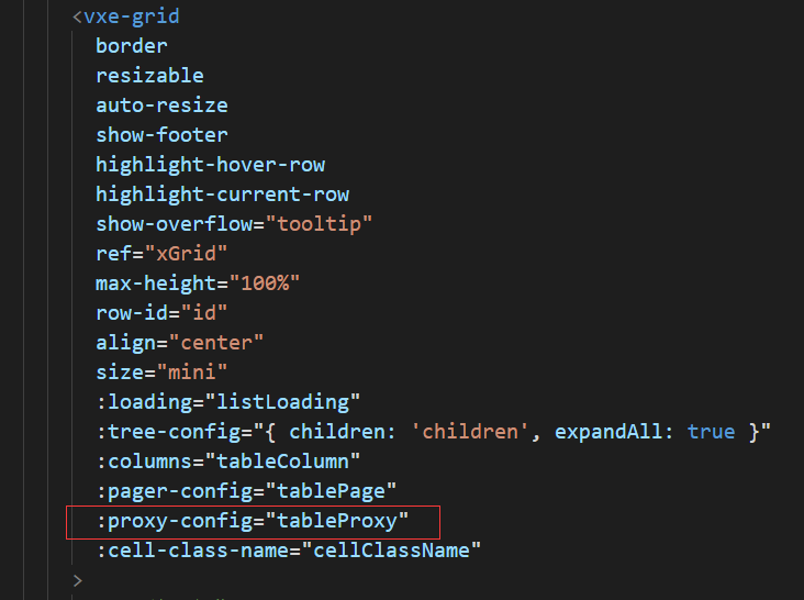 vxe-grid使用数据代理proxy-config，保证子组件先调用接口，页面再查询数据_[vxe-grid] there is a ...
