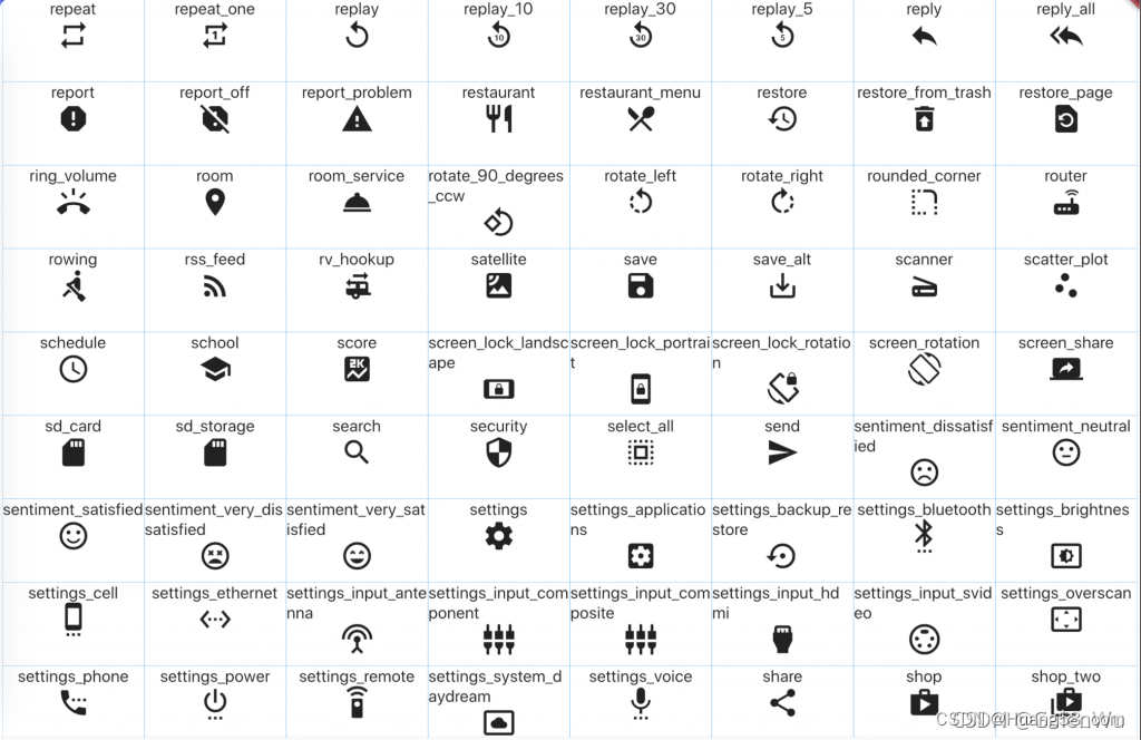 Flutter Icons 内置图标库，全套Material图标_flutter material图标-CSDN博客