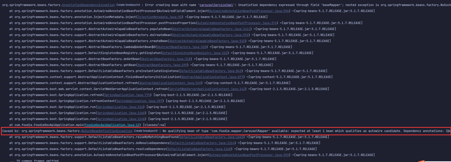 【SpringBoot项目No qualifying bean of type ‘×××Mapper‘ available：的错误解决】_springboot no qualifying ...