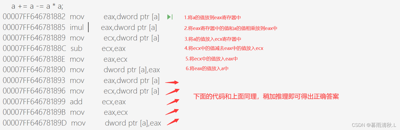 int a=3； printf(“%d\n“,(a+=a-=a*a))；运算结果（通过反汇编和优先级讲解）-CSDN博客
