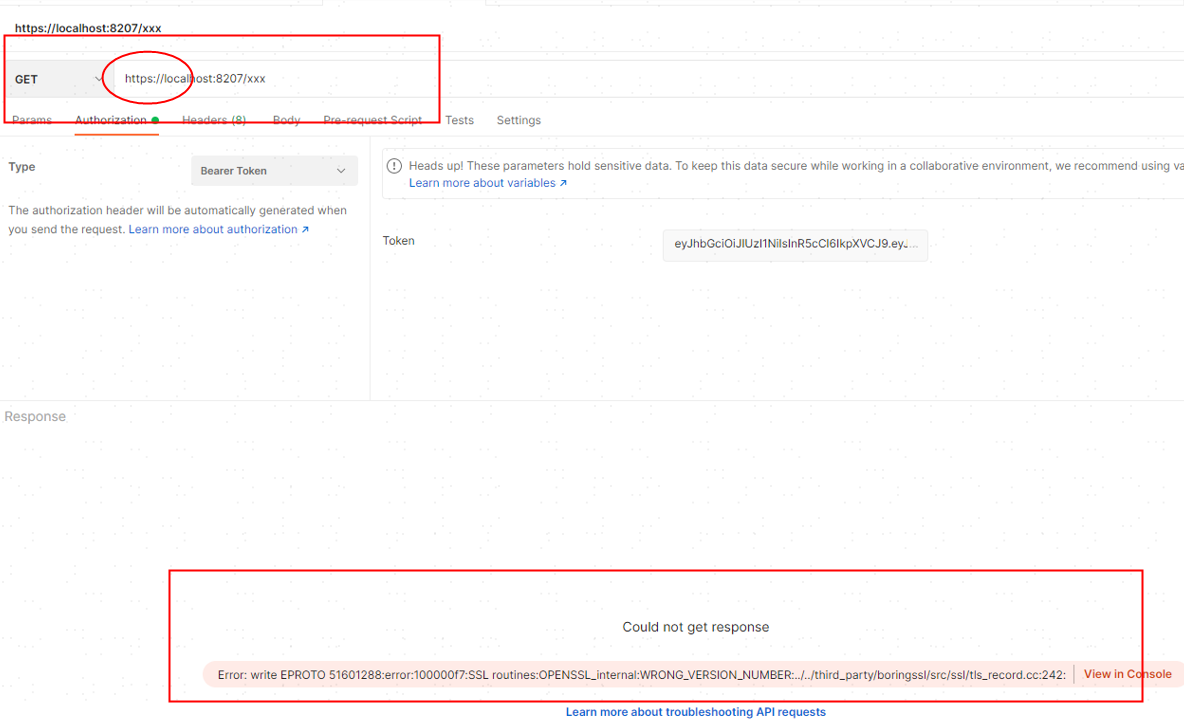 Could not get responseError: write EPROTO 51601288:error:100000f7:SSL routines:OPENSSL_internal ...