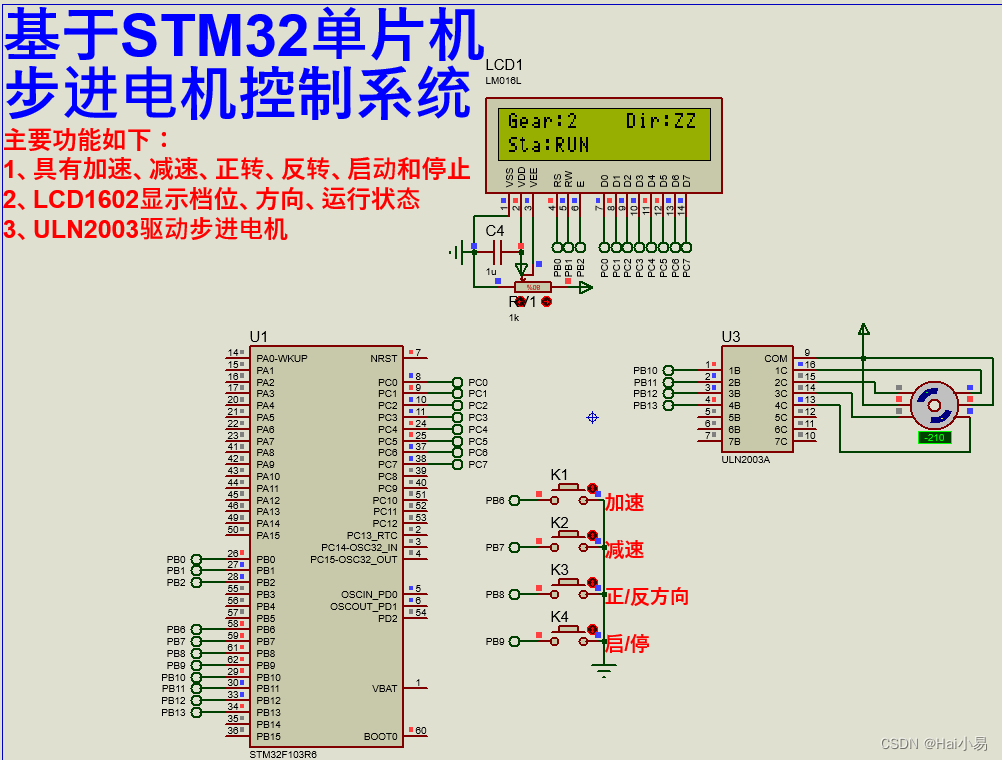 【Proteus仿真】【STM32单片机】步进电机控制系统设计_proteus stm32步进电机实验-CSDN博客