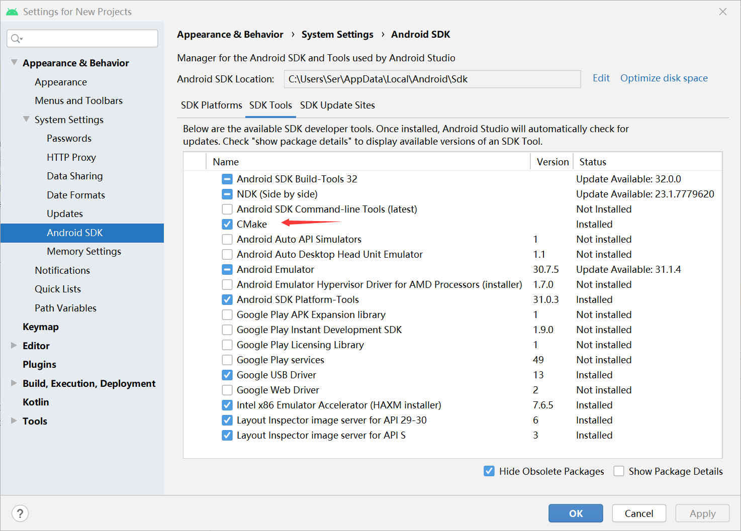 Android 配置 OpenCV环境(Android Stdio 4.1.3 openCV 4.5.5)_a problem occurred evaluating project ...